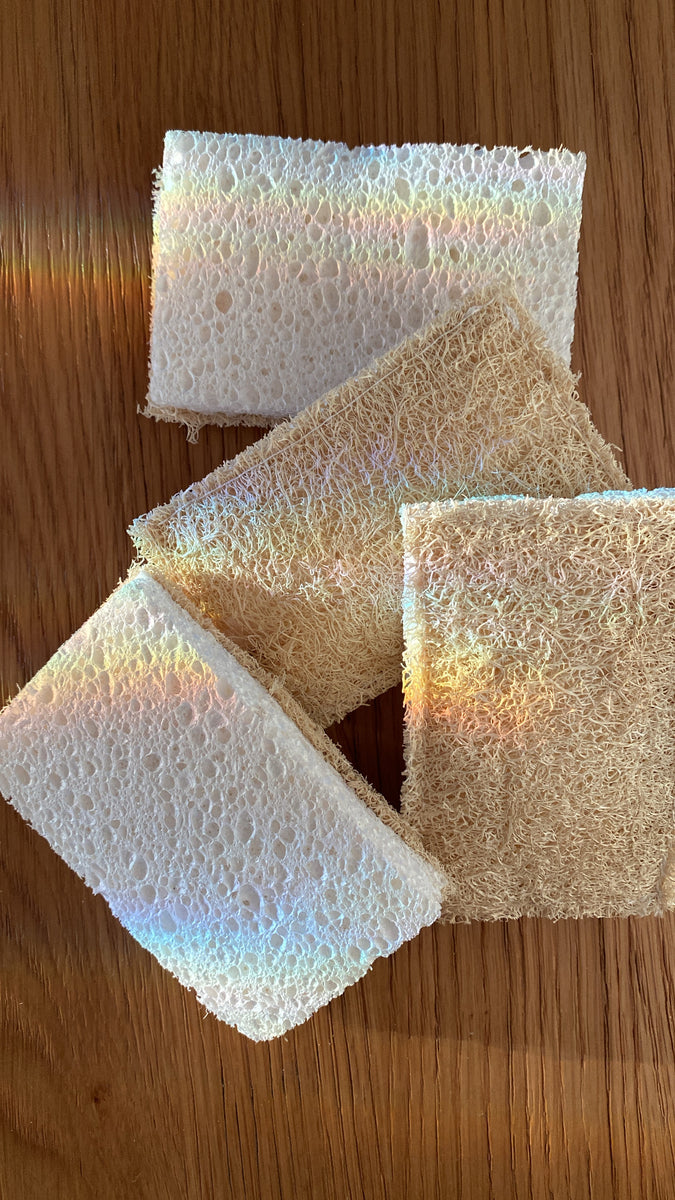 Loofah + Wood Pulp Scrubber Sponges – Harlowe Green